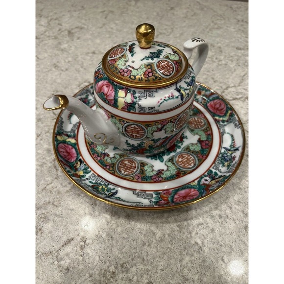 Dining | Vintage Pct Medallion Hand Painted Tea Pot And Plate Set From ...